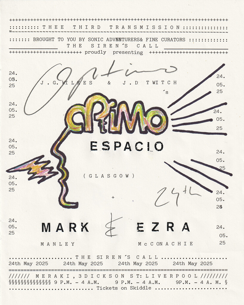 FAO Liverpool: The Sirens Call presents Optimo (Espacio) @ Meraki Liverpool - Events ( Inc ...